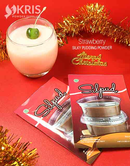 bubuk pudding strawberry Silky pudding kemasan 65 gr - KRIS POWDER SUPPLIER