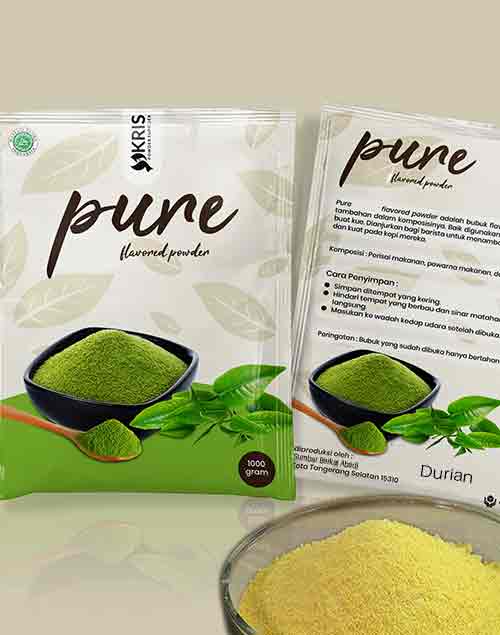Bubuk perisa makanan durian pure kemasan 1000 gr - KRIS POWDER SUPPLIER