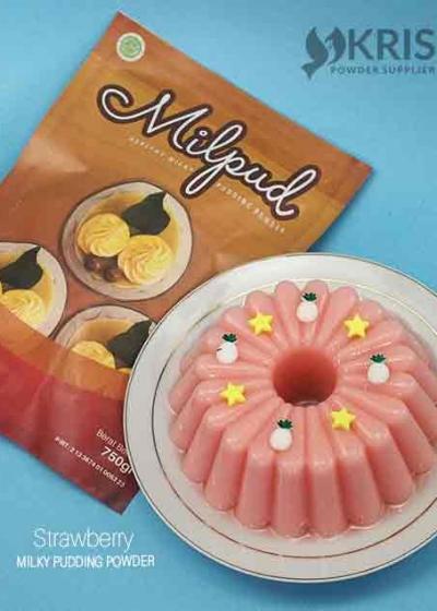 bubuk pudding strawberry Milky pudding kemasan 750 gr - KRIS POWDER ...