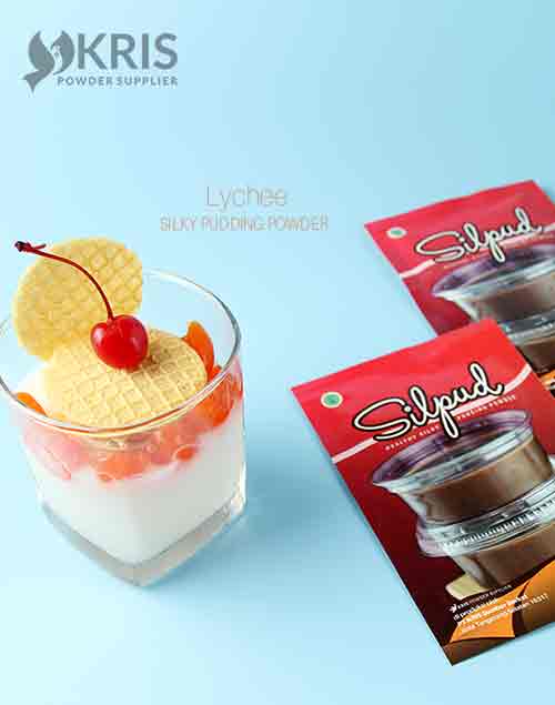 bubuk pudding lychee Silky pudding kemasan 65 gr - KRIS POWDER SUPPLIER