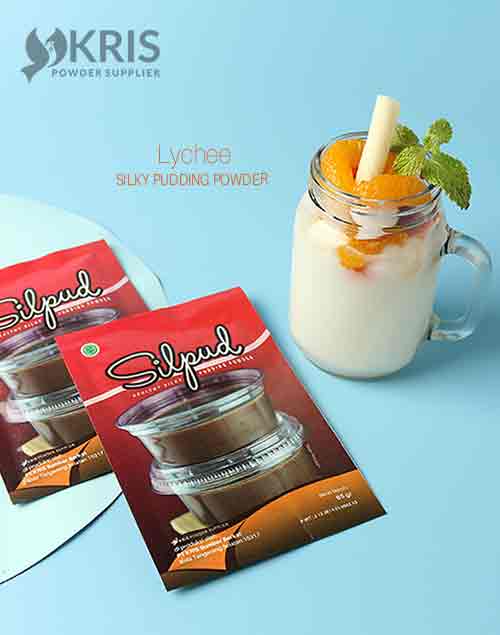 bubuk pudding lychee Silky pudding kemasan 65 gr - KRIS POWDER SUPPLIER